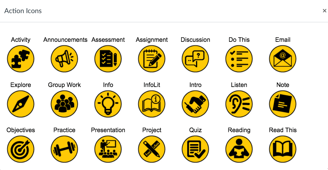Adding Action Icons in Webcourses@UCF