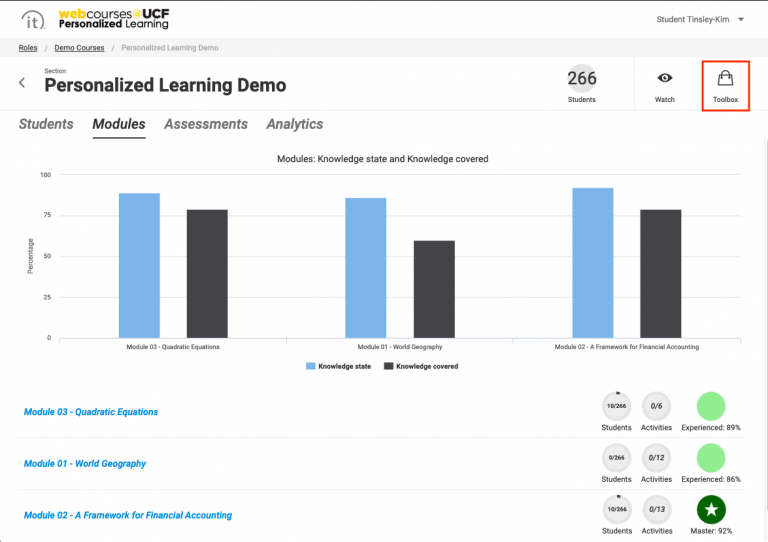 RealizeIt Instructor Toolbox Features